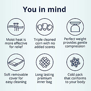 Iowa Corn Baby Mini - Microwavable Heating Pad & Reusable Cold Pack - Weighted Heating Pad for Cold Hands, Sore Neck, Achy Wrists - 4” x 8” - 1 lb (Oasis Blue)