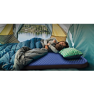 Royalgarden Self-Inflating Sleeping Pad, Air Foam Double Camping Pads, 80"×52"×4" Queen Size Camping Mattress, Memory Foam Pad with Solid Foam and Soft Touch, All Season, for Home, Car, Camping Blue