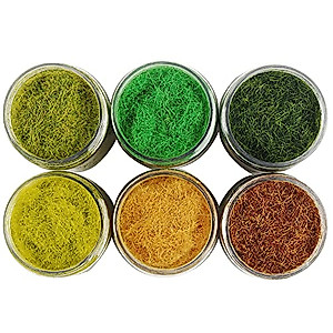 NWFashion 6 X 125ml 5MM Static Grass Dressing Tree Flower Scatter Flock Scenery Materials