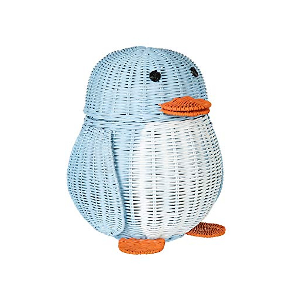 KOUBOO Wicker Penguin, Multi-Color Storage Basket Blue and White