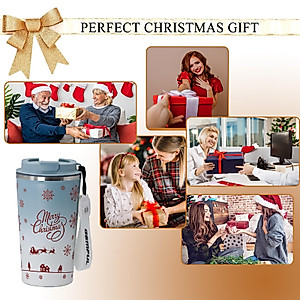 GEMFUL Christmas Coffee Tumbler Screw on Lid 510 ml Stainless Steel Thermal for Women Friends or Coworker