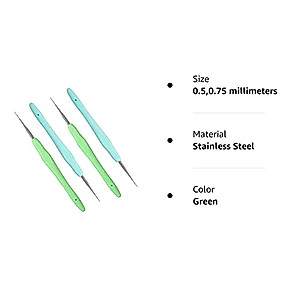 4 Pieces Dreadlock Crochet Hooks Tool 0.5mm 0.75mm Dreadlock Crochet Needle Tools for Braid Hair Weaving Locs Craft