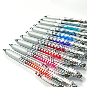 Pentel BL77TL-10 EnerGel Ink Ballpoint Pen, 0.03 inches (0.7 mm), 10 Colors