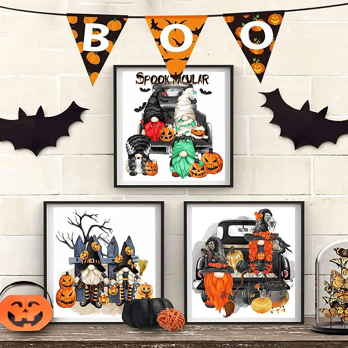 VIGEGU Halloween Truck Gnome Diamond Painting Kits for Adults - Diamond Art Kits 5D Paintings with Diamond Dots Full Drill Round Gem Art,for Spook tacular DIY Gift and Home Decor12 x 12inch rectangle