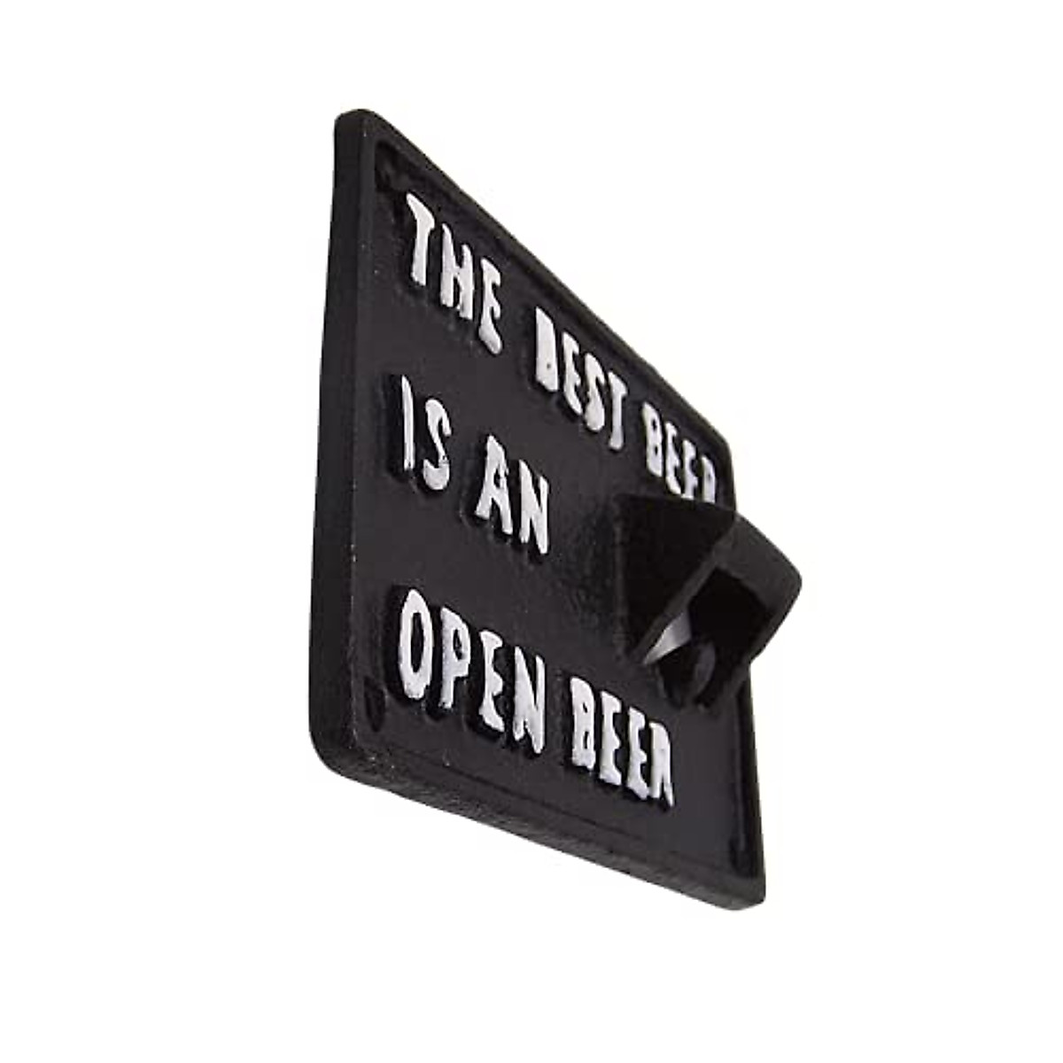 Cast Iron The Best Beer is an Open Beer Single Bottle Opener, Wall Mounted Accent Piece, Funny Bar Décor, Man Cave Bar Accessory, 4.25 Inches