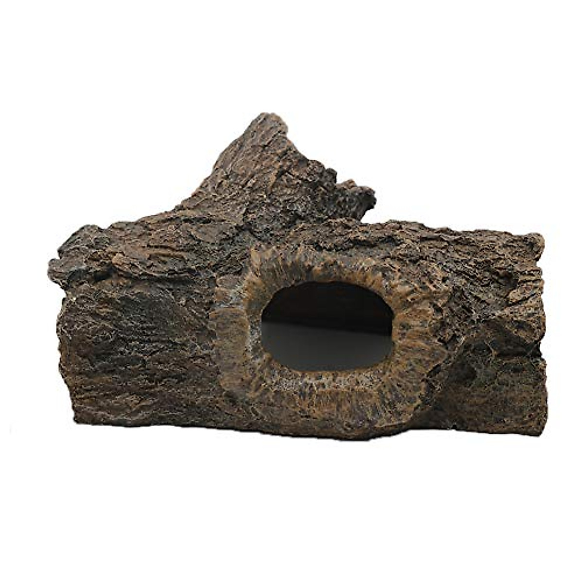 EHC Aquarium Decoration Hollow Tree Trunk Ornament Aquarium Log Aquarium Ornament Driftwood Fish Hideout Hideaway for Betta, Small Lizards, Turtles, Reptiles, Amphibians Tree Trunk