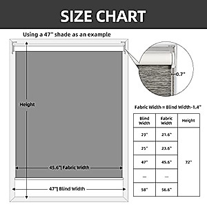 RED GRAPES Roller Window Shades,100% Blackout UV Protection Roller Blinds,Window Blind with Thermal Insulated,Window Shade for Home Office Living Room,Easy to Install(Gray, 36'')