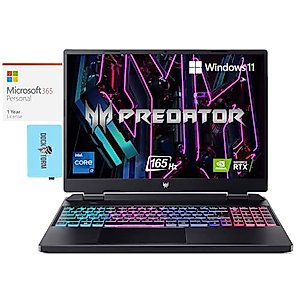 acer Predator Helios Neo Gaming & Entertainment Laptop (Intel i7-13700HX 16-Core, 16GB DDR5 4800MHz RAM, 4TB PCIe SSD, GeForce RTX 4060, Win 11 Pro) with MS 365 Personal, Dockztorm Hub