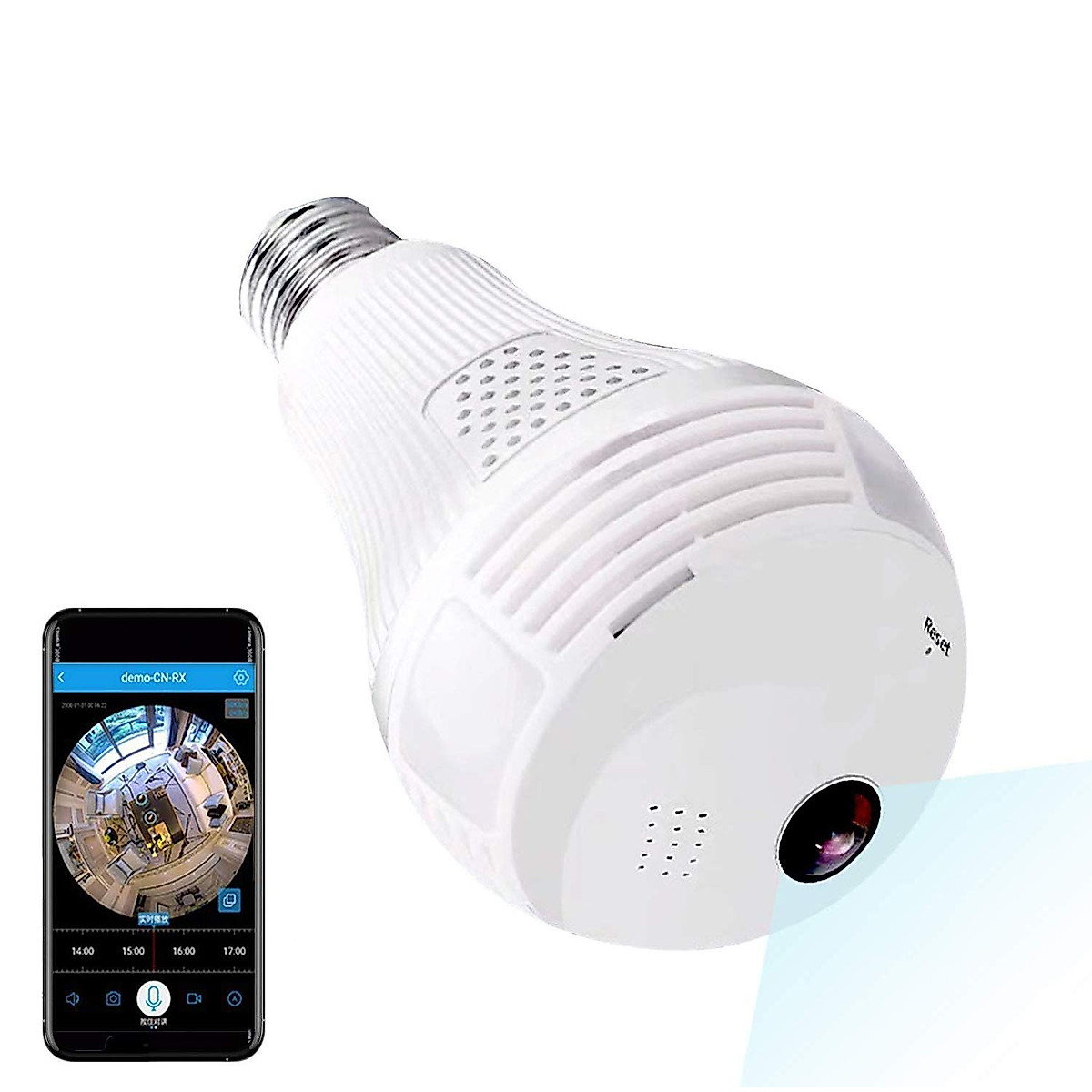 VIBOOS Camera, 1080p Home WiFi Light Camera, 2mp Wireles IP Led Cam,360 Degrees Panoramic vr Home Surveillance Cameras, Motion Detection/Night Vision/Alarm