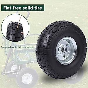 bimiti 4 Pack 10" Rubber Tires and Wheels Pneumatic Air Filled Heavy-Duty Replacement Wheels Tires with 5/8" Center Bearing All Purpose Utility Air Tires Wheels for Dolly Hand Truck Garden Cart