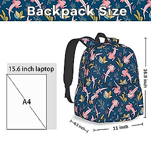 PARN Axolotl Backpack For Women Men, 16.9 Inch Axolotl Laptop Backpack College Bag Cute Travel Backpack