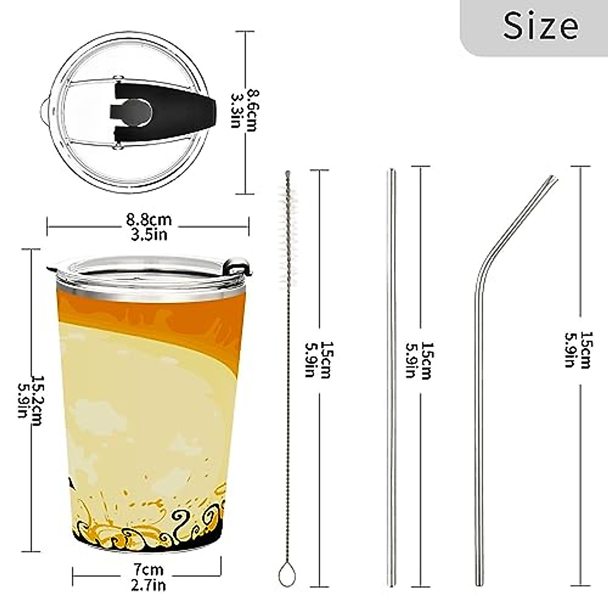 Jihqo Halloween Pumpkins Tumbler with Lid and Straw, Insulated Stainless Steel Tumbler Cup, Double Walled Travel Coffee Mug Thermal Vacuum Cups for Hot & Cold Drinks 12oz