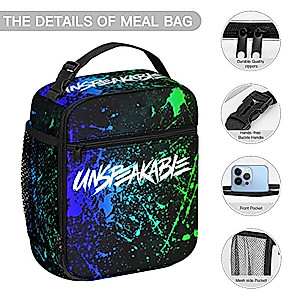 Xozamuek 2Pcs Game Merch for Kids,Anime Backpack with lunch box for Boys 3d Printed Lightweight Bookbag for Teen Kids 15.2 in -A2