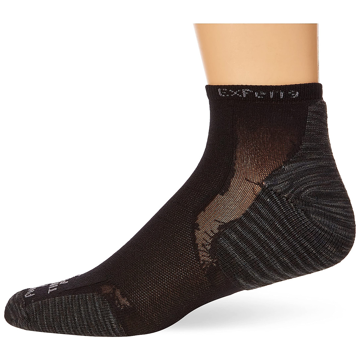 Thorlos Experia Unisex XCCU Thin Cushion Running Low Cut Sock, Tiger Paw Black, Extra Small