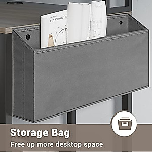 SEDETA L Shaped Desk with Lift Top, 98.4" Computer Desk, Standing Desk Adjustable Height with Storage Shelves, Monitor Stand, and Headphone Hooks for Home Office, Ivory Grey