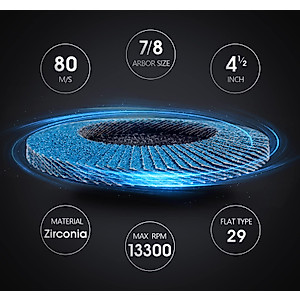 S SATC 20PCS Flap Discs 4 1/2 for Angle Grinder 40/60/80/120 Grit Flap Disc High-Density Bevel Type Angle Grinder Sanding Disc Abrasive Flap Disk #29