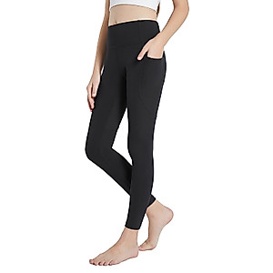 baleaf Leggings for Girls Dance Tights Yoga Pants with Pocket Preppy Clothes Kids Teen Running Athletic Workout Ballet Size 10-12 Black