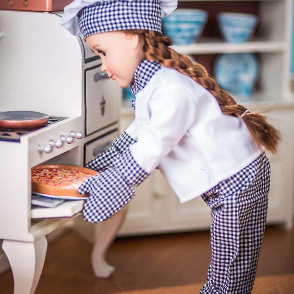 The Queen's Treasures 18 Inch Doll Food Accessories, Pizza Queen 18 Inch Doll Pepperoni Pizza with Cut Slice and Authentic Style Pizza Box. Compatible with American Girl Dolls Kitchens & Furniture