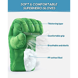 neexan Superhero Birthday Party Supplies pair of Soft The Superhero Toys For Kids Good For Halloween,Christmas,Cosplay (1 Pair Light Green)