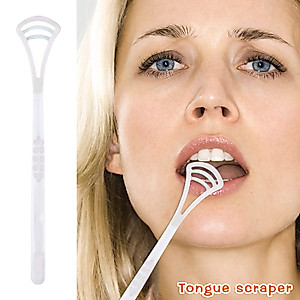 Tongue Cleaner Stainless Steel Set Tongue Scraper Tongue Brush Adult Bad Breath Removal Tongue Scraper Oral Care Tool,1Pcs (M)