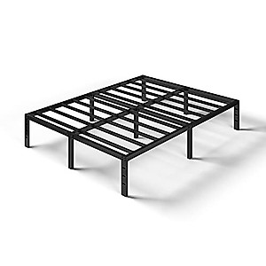 Mombinus 14 Inches Tall Queen Metal Platform Bed Frame/Heavy Duty Steel Slat Support/Noise Free/Easy Assembly/No Box Spring Needed Black