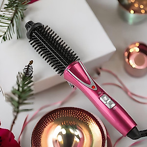 Electric Professional Anti-Scald Curling Brush with Instant Heat Up for All Hair Types (US Plug, 110-240V)