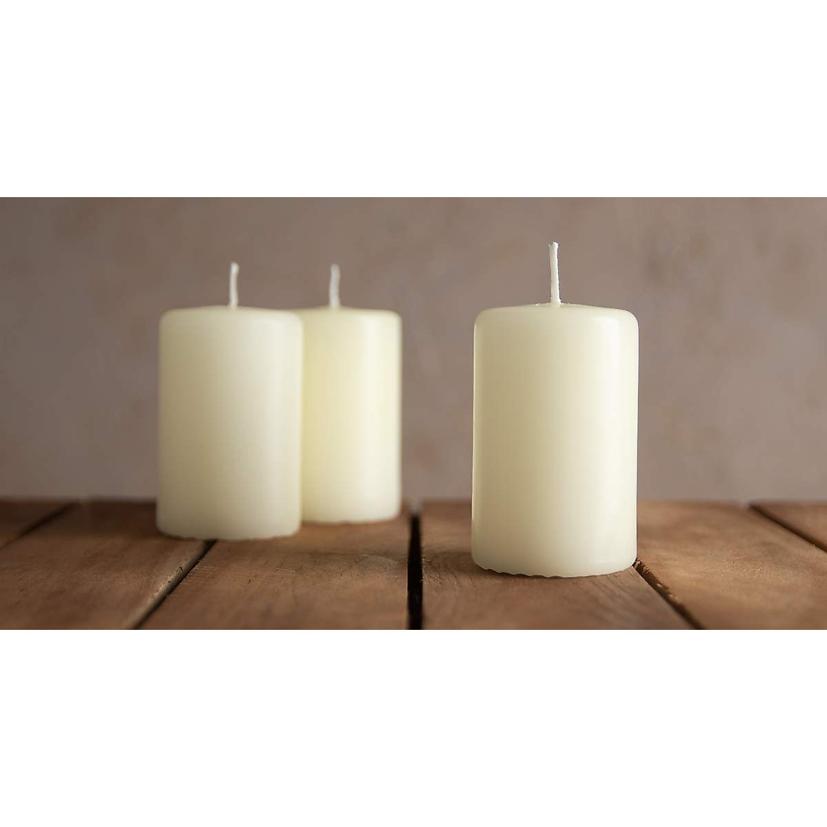 PAPSTAR Unscented White Small Pillar Candles Set of 10 | Dripless and Smokeless Household Dinner, Party Candles | European Made Premium Quality 10h Burning Time | 1.5x3.5 Inch