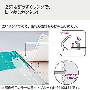Kokuyo Campus 2-Ring Loose Leaf Binder, A4, 2 Holes, Up to 100 Sheets, Gray, Japan Import (RU-PP158M)