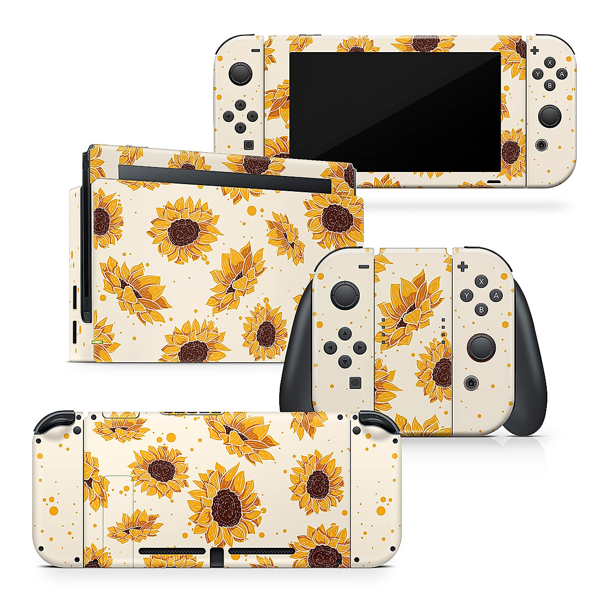 Tacky design Sunflowers Skin Compatible with Nintendo Switch Skin Decal, Yellow Skin Compatible with Nintendo Switch Stickers Vinyl 3m Full wrap Nintendo Switch Cover