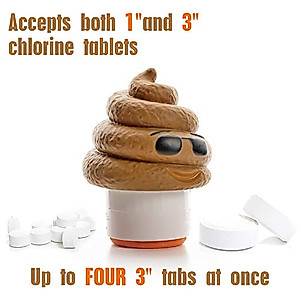 XY-WQ Chlorine Floater, Floating Pool Chlorine Dispenser (Emoji), Fits 1 and 3 Inch Tablets - Suitable Large and Small Pools, Hot Tub, Spa