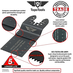 26 x TopsTools FAKA26A Fast Fit OMT Mix Blades for Dewalt Bosch Fein (Non-StarLock) Makita Milwaukee Craftsman Chicago Ryobi Rockwell (HyperLock) Porter Cable Multi Tool Accessories