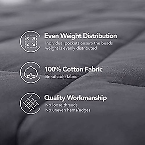 Deconovo Weighted Blanket 100% Cotton Heavy Blanket Filled with Glass Beads (60 x 80 inch | 15 lbs)