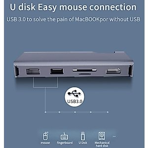 USB C Hub Adapter, BEST CABLE 7 in 1 USB C to HDMI 4K Adapter, Gigabit Ethernet RJ45, USB C Power Delivery, 2*USB 3.0 Port, SD/TF Card Reader Compatible with MacBook Pro,MacBook Air,Samsung,and More