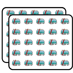 Camper Van Surf Surfer Sticker for Scrapbooking, Calendars, Arts, Kids DIY Crafts, Album, Bullet Journals 50 Pack