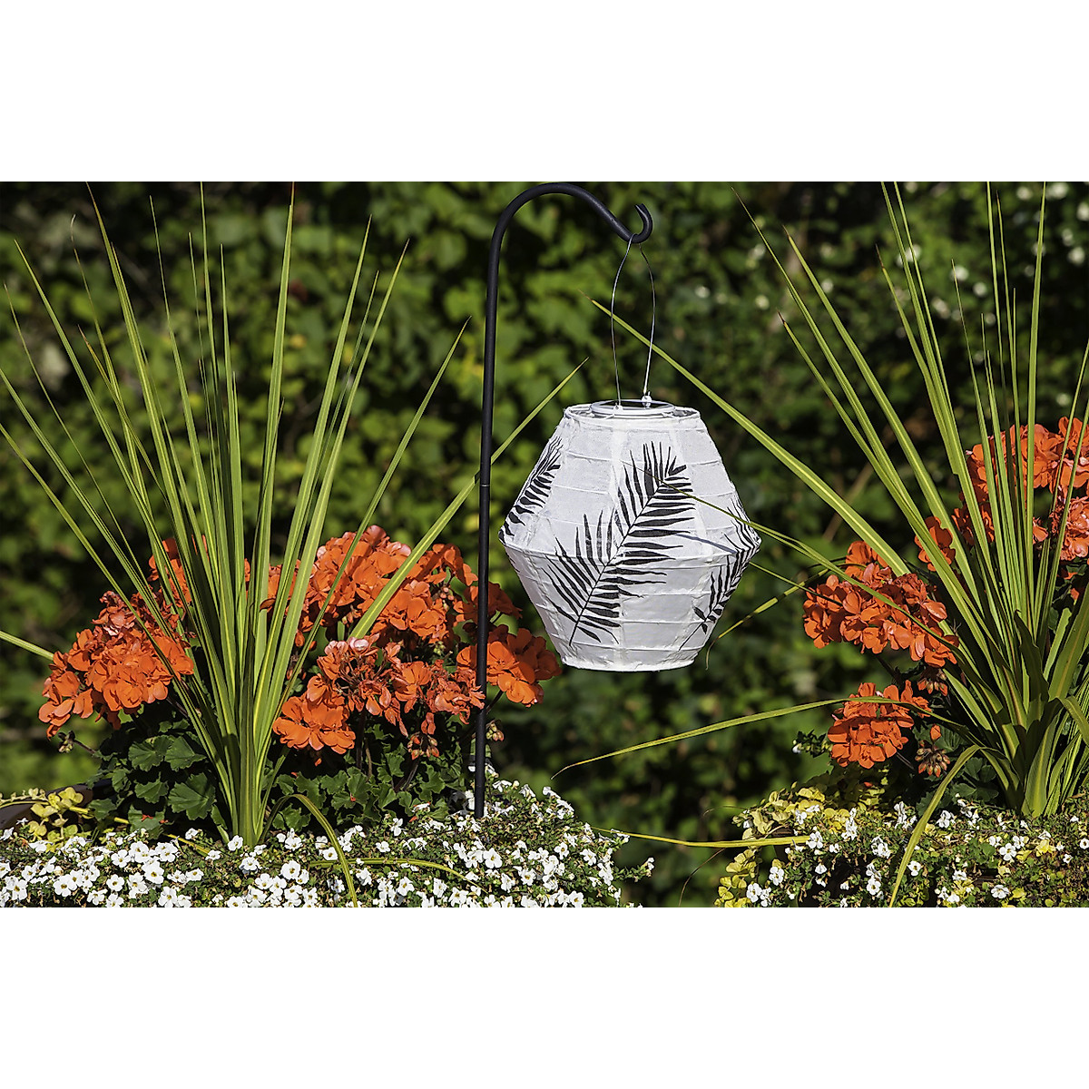 Allsop 31860 Soji Canvas Black Palm Solar Lantern