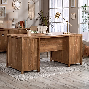 Sauder Cannery Bridge Executive Desk with 6 Storage Drawers, Sindoori Mango Finish