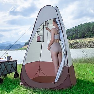 FLEXTAILGEAR Pop Up Privacy Tent Portable Camping Shower Instant Privacy Shelters Changing Dressing Room Pod Outdoor Camp Potty Toilet Bathroom with Carry Bag for Camping Hiking Beach Sunshade Fishing