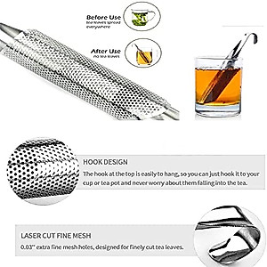 Tea Strainer with Gift Box, Tea Infuser for Loose Tea - 2 Pack Stainless Steel Tea Diffuser, Long-handle Tea infusers for Tea, Coffee, Seasonings, Spices, Gifts for Mother Father