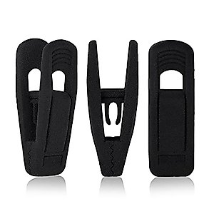 Andiker 20PCS Black Velvet Hanger Clips, Non-Slip Strong Finger Flocked Clips for Thin Velvet Hangers Suit Pants Trousers Skirt (Black)