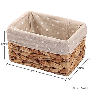 KINGWILLOW Rectangular Wicker Storage Container, Organizer Box, Art & Craft (Small)