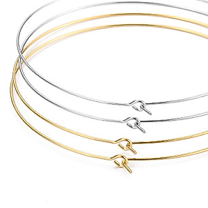 ESMATOO Thin Gold Hoop Earrings for Women - Hypoallergenic Lightweight Gold Hoop Earrings Dainty - Large (Gold, 50mm)