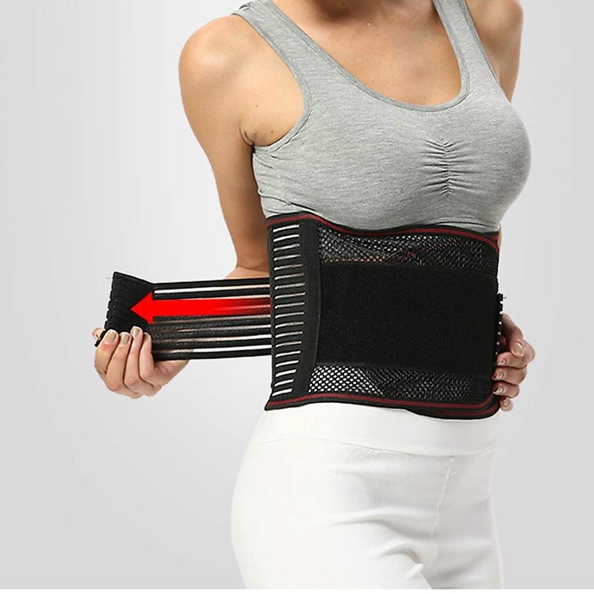 LSRRYD Adjustable with Steel Plate Sports Fitness Support Breathable Lumbar Support for Pain Relief and Injury Prevention (Size : X-Large)