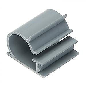 3/4" Adhesive Clamp, Gray; Pkg of 5