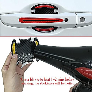 WindCar Car Door Handle Reflective Stickers Universal Auto Door Handle Scratch Cover Guard Protective Film Pad with Safety Reflective Strips 8 Pack (Yellow)