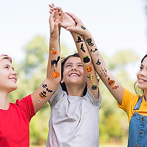 298 PCS Halloween Temporary Tattoos for Kids，Halloween Assorted Treat or Trick Halloween Fake Tattoo Stickers for Boys Girls Goody Bag Stuffers Prizes Party Favors