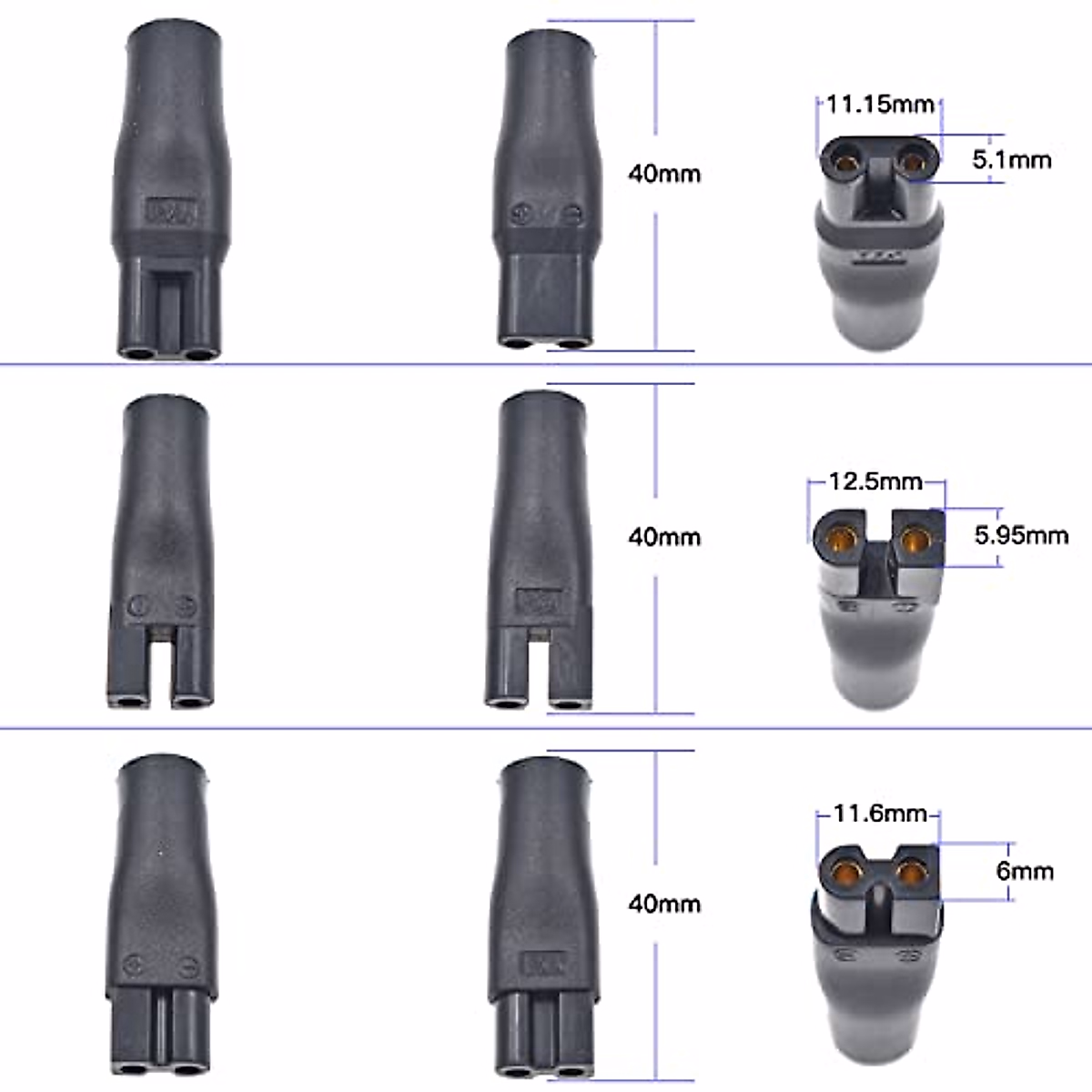7 PCS Power Cord 5V Replacement Charger USB adapter Suitable for Electric Hair Clippers, Beard trimmers, Shavers, Beauty Instruments, Desk Lamps, Purifiers.