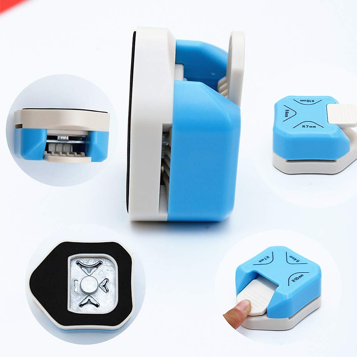 Paper Corner Rounder 3 in 1 （R4mm+R7mm+R10mm）， Corner Punches for Paper Crafts， Corner Cutter ，Envelope Punch Board ，Hole Puncher， Laminate, DIY Projects, Photo Cutter,Card Making and Scrapbooking