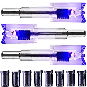 Ellen Archery Lighted Archery Nock Out Crossbow Half Moon Nock with Precision Bushings to Fit The 4 Most Common Carbon Bolts - .285Inch.297Inch .300Inch and .305Inch ID Bolts(Pack of 3) (Blue)