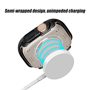 Ailun for 2022/2023 Apple Watch Ultra 2/Ultra Screen Protector Case [49mm], Ultra-Thin Hard PC Case Built in Tempered Glass for iWatch, Shockproof Cover with Button [2 Pack][Black]