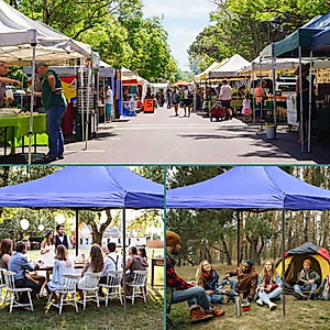 10x10 Pop Up Canopy Tent,Outdoor Canopy Tent,Portable Waterproof Canopy Folding,Commercial Instant Shelter Tent Adjustable Canopy Tent with Portable Bag Lightweight Anti UV Party Tent(Blue)